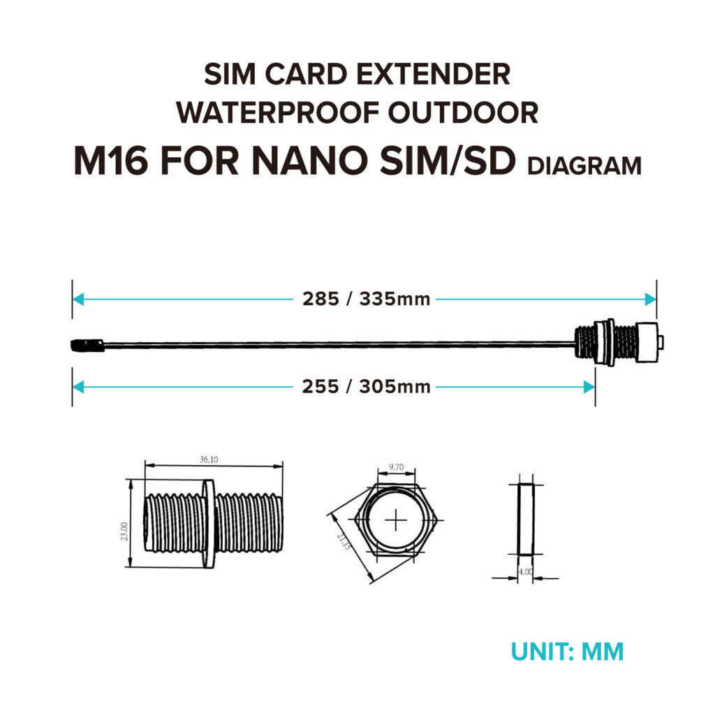 Sim Card Extender M16 IP67 Waterproof for Cabinet Chassis Case Frame ...