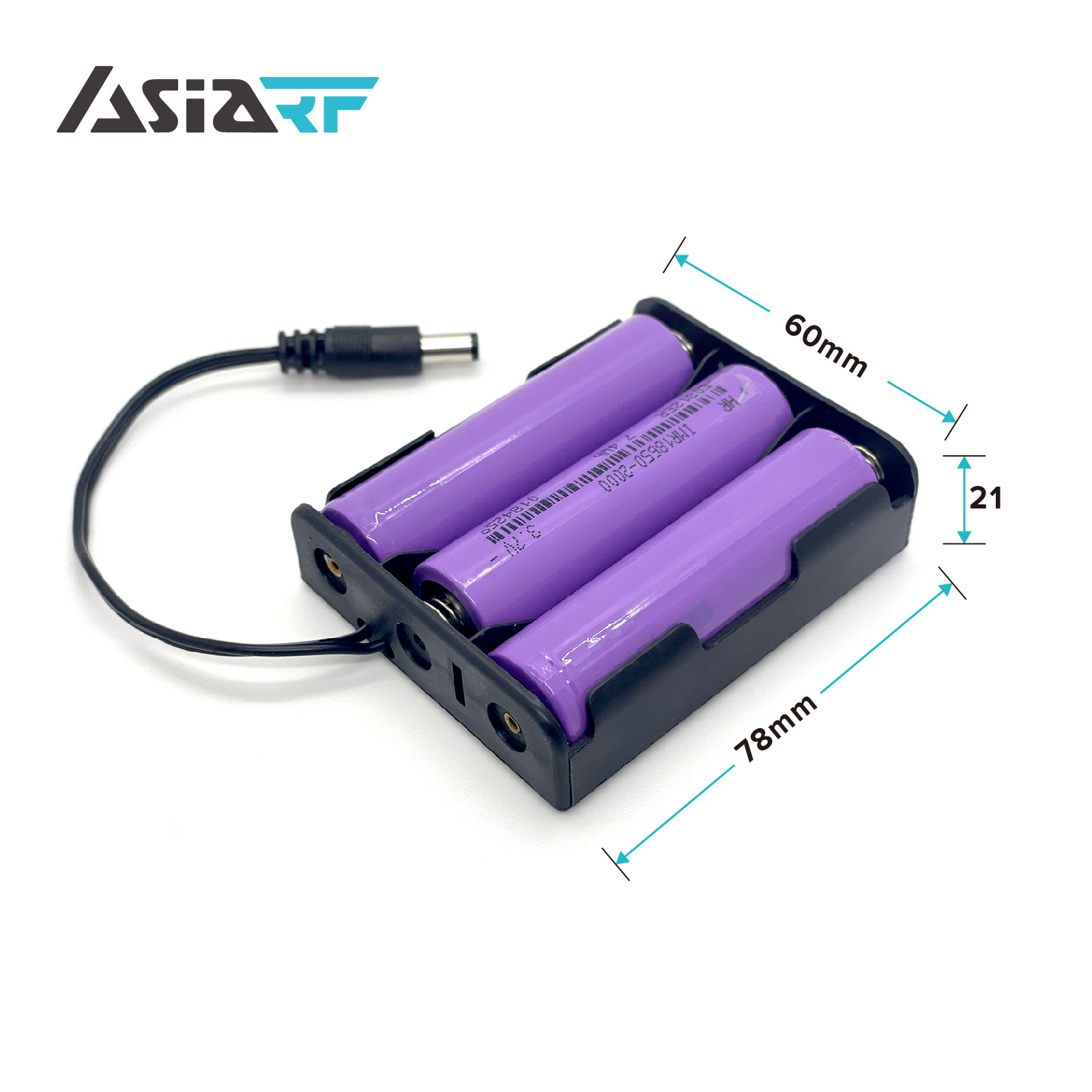 AsiaRF 18650 Battery Holder 3 Slots x 3.7V Battery Storage Case DIY ...